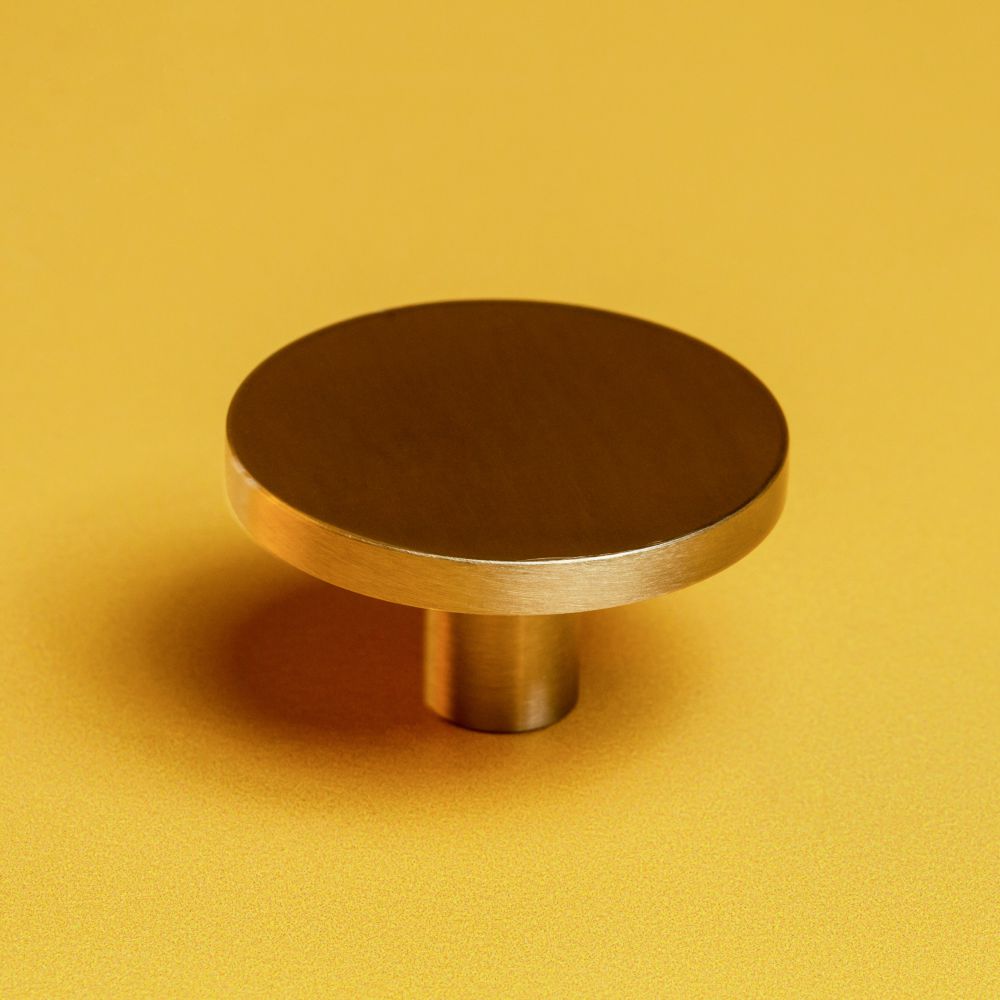 TORSTEN - Circular Brass Knob Scandi IKEA hack handles Minimalist ...